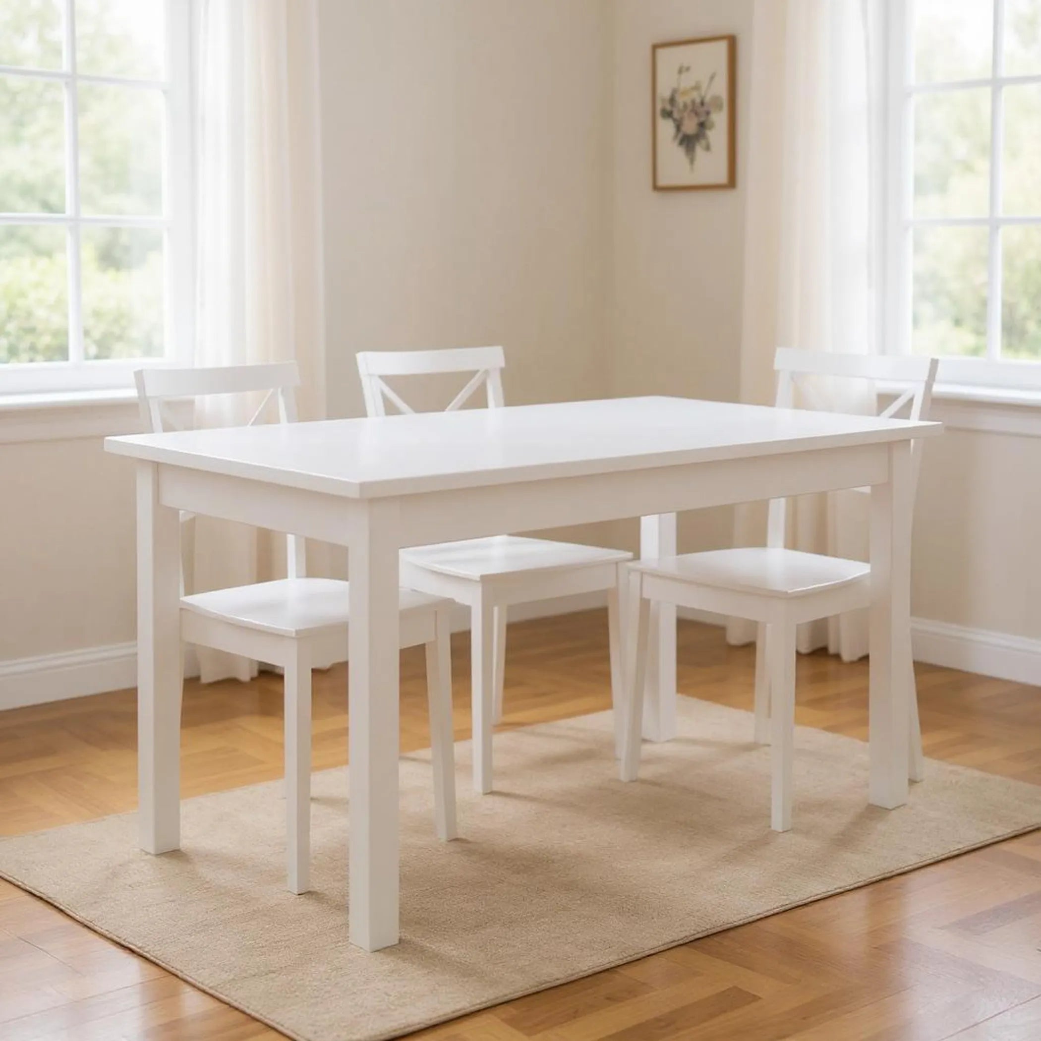 60" White Solid Wood Dining Table – JR Kitchen Kraze